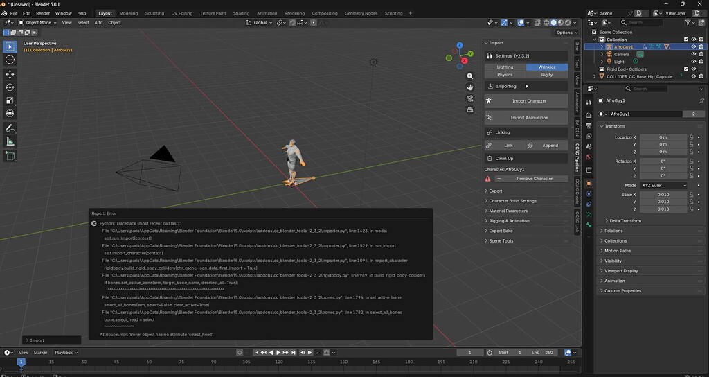 red flag on importing cc4 character into blender 5 - Blender ...