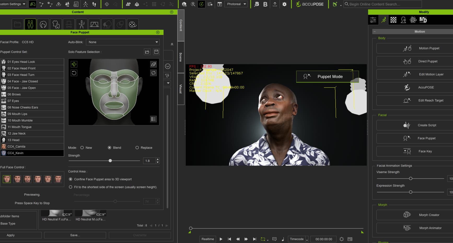 Head gets stocked when face puppet is activated cc5 hd character in ...